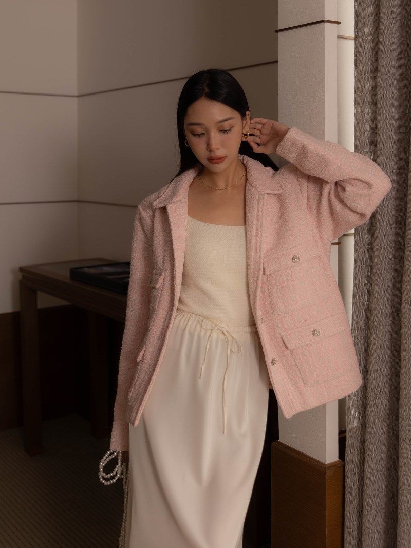 質感小香口袋外套 ｜ Mercci22 打造多元質感穿搭