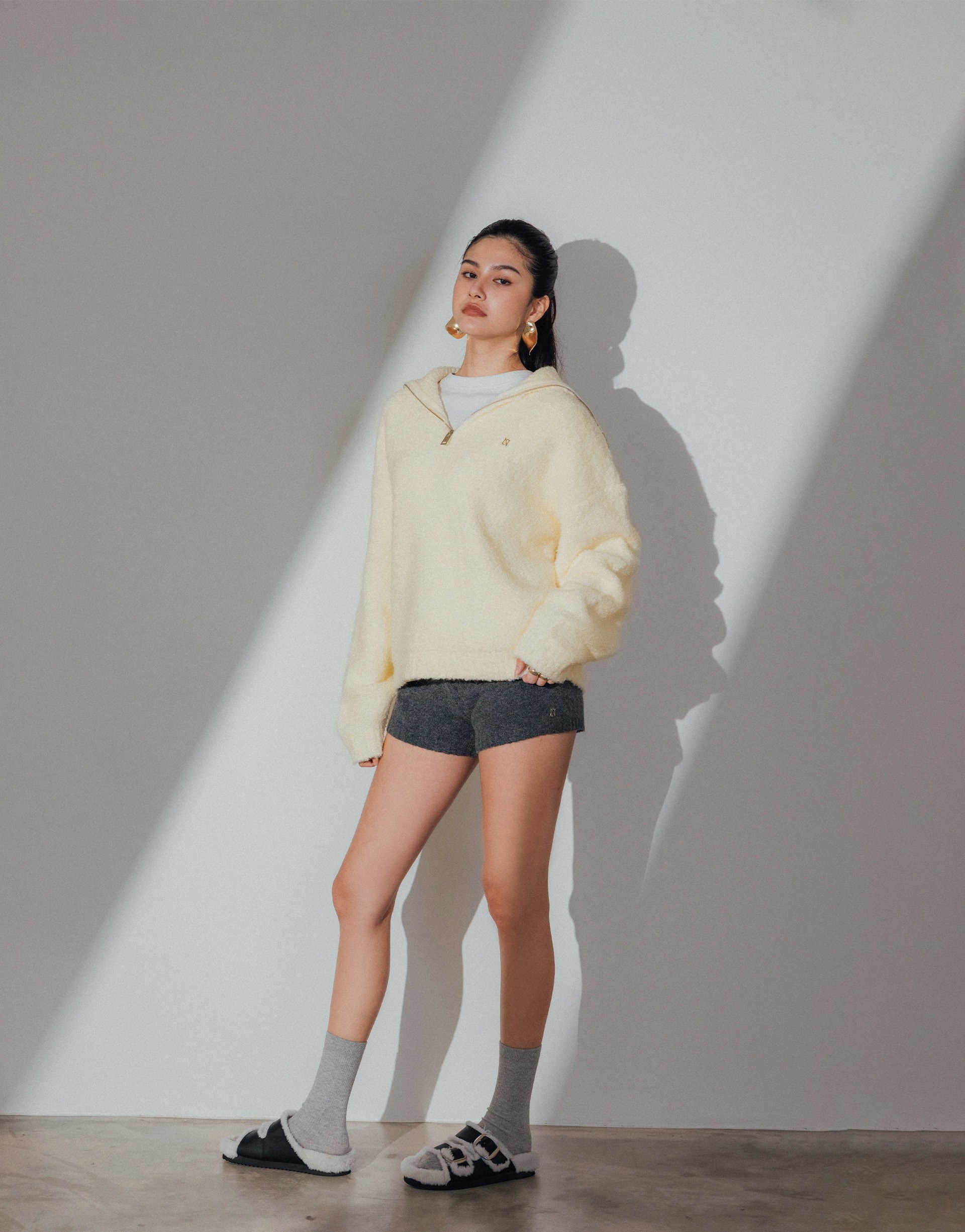 大翻領針織毛衣(ME.) ｜ Mercci22 打造多元質感穿搭