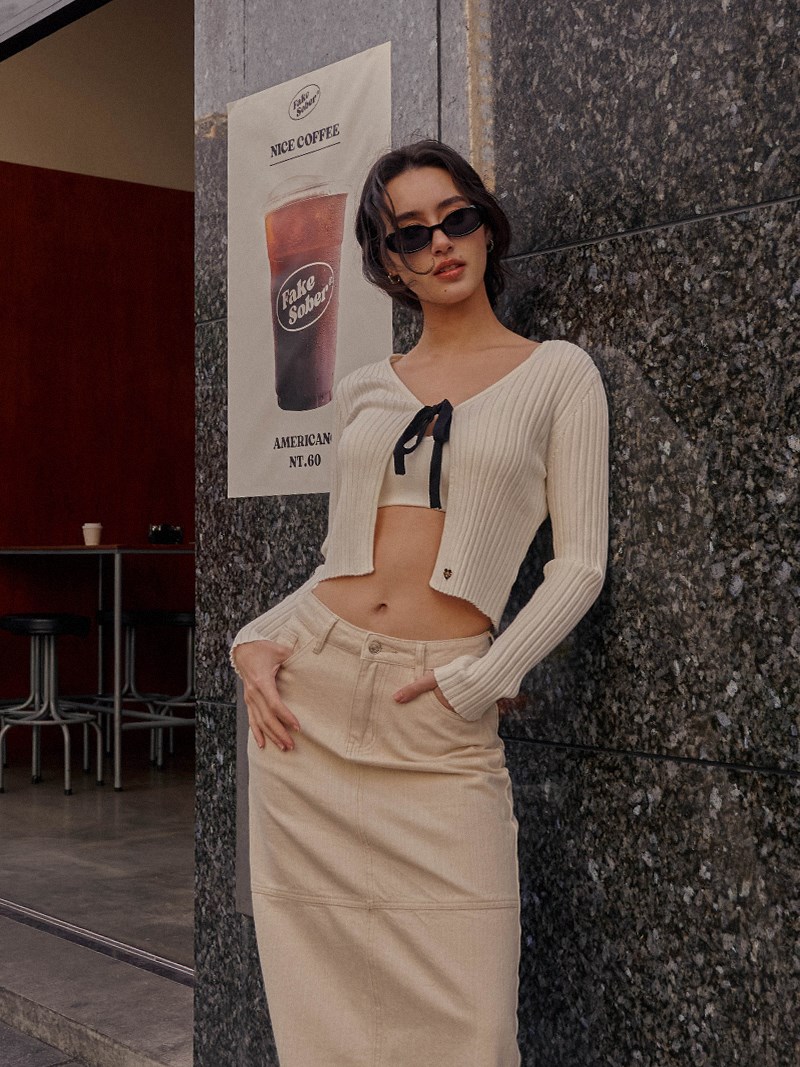 甜美針織綁帶罩衫(22) ｜ Mercci22 打造質感時髦